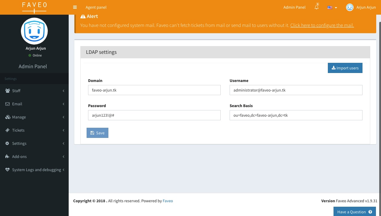 Configuring LDAP Authentication for Faveo · faveosuite/faveo-helpdesk Wiki · GitHub
