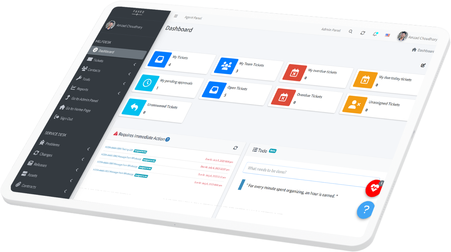 Faveo Dashboard 2 - Faveo Helpdesk Software